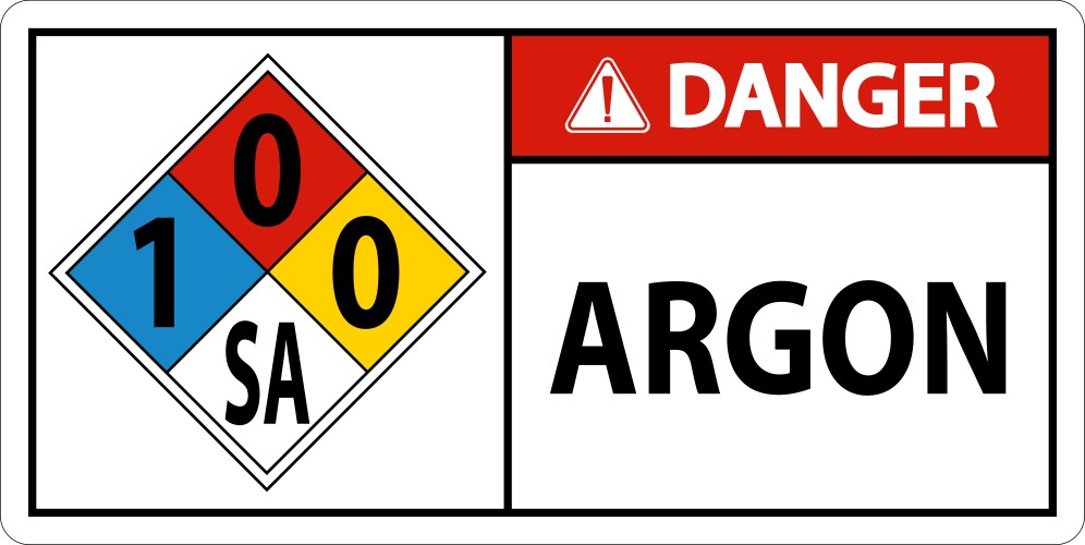 Nfpa caution argon compressed gas 1-0-0-sa sign Vector Image
