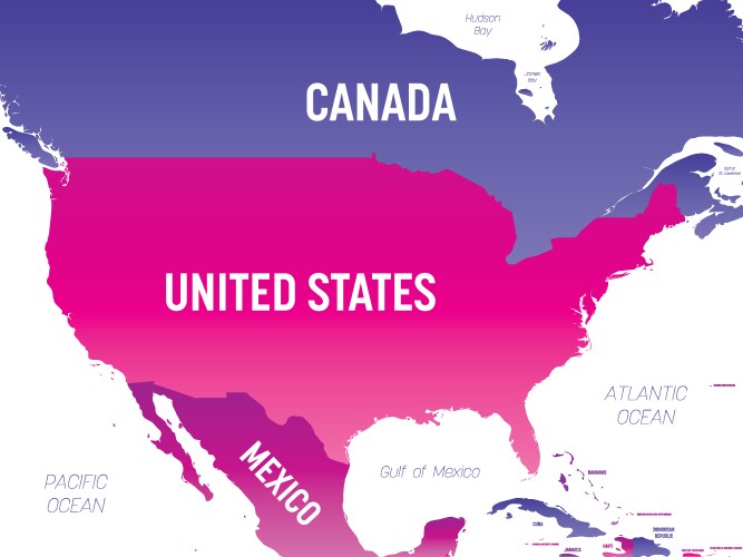 World map atlas pink colored political Royalty Free Vector