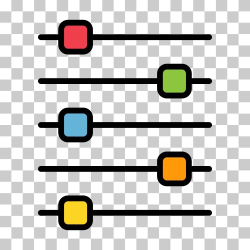 Set of volume mixer icon filter sound symbol Vector Image