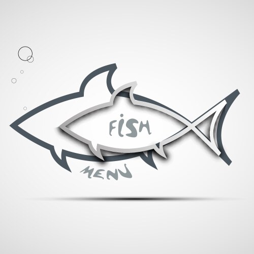 Abstract stylized fish menu for restaurant Vector Image