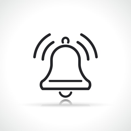 Alarm bell icon with check mark Royalty Free Vector Image