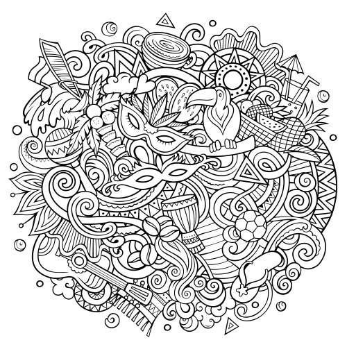 Brazil lettering handwritten country name Vector Image