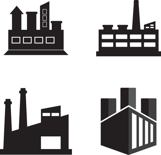 Factory building industrial Royalty Free Vector Image