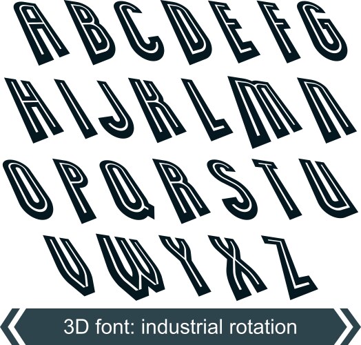3d font bold colorful alphabet Royalty Free Vector Image