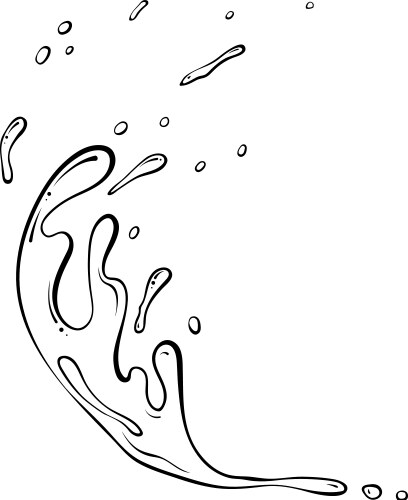 Liquid splash line art Royalty Free Vector Image