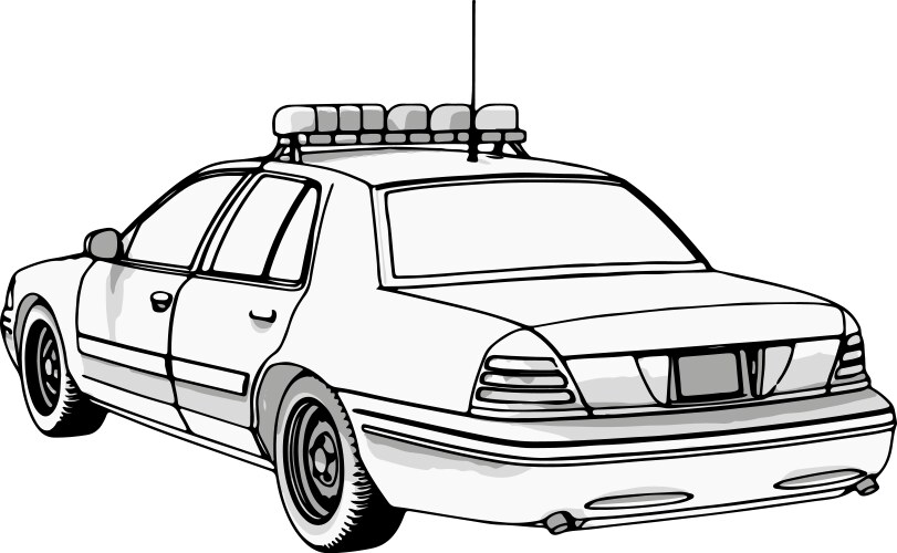 Police car sketch Royalty Free Vector Image - VectorStock
