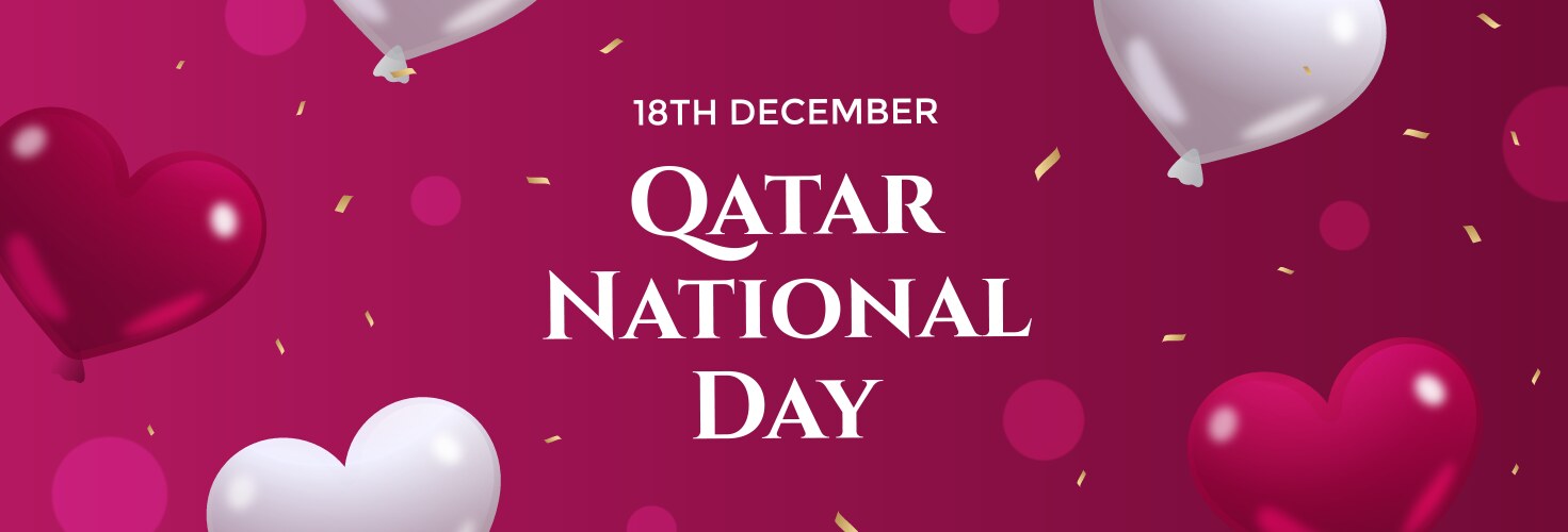 Horizontal banner template of qatar national day Vector Image