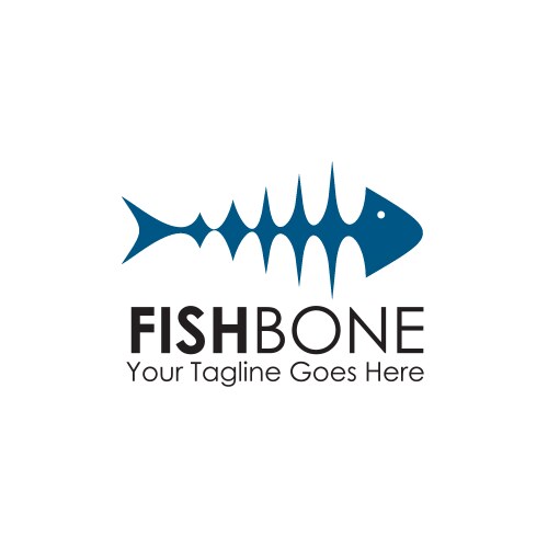 Restaurant logo design with using fish bone Vector Image