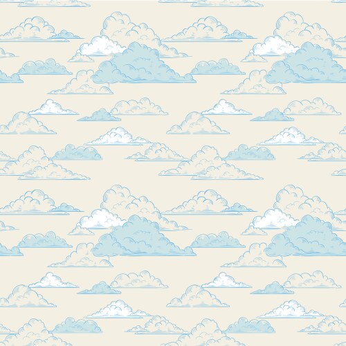 Seamless pattern with clouds Royalty Free Vector Image