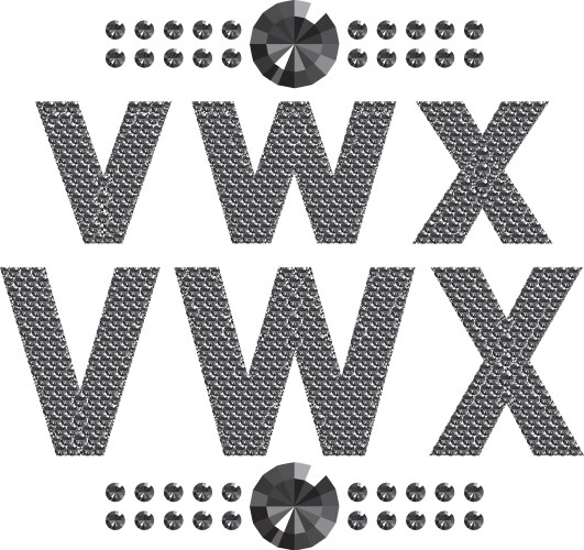 Diamond letters and numbers big small Royalty Free Vector