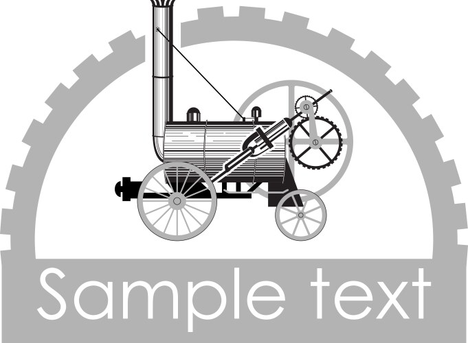 Old steam locomotive front view - vintage train Vector Image