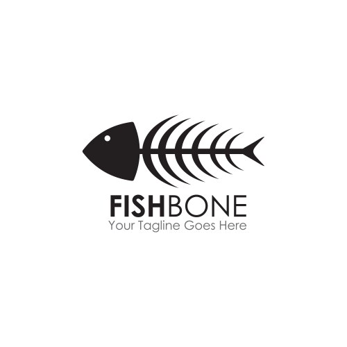 Restaurant logo design with using fish bone Vector Image