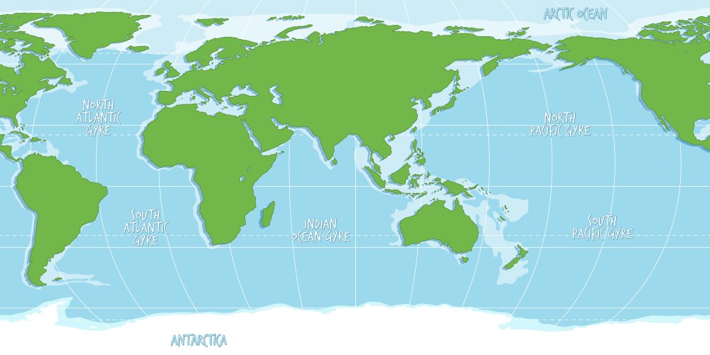 World map showing tectonic plates boundaries Vector Image