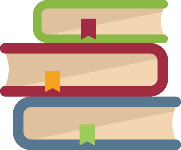 Stack of colorful books icon in cartoon style Vector Image