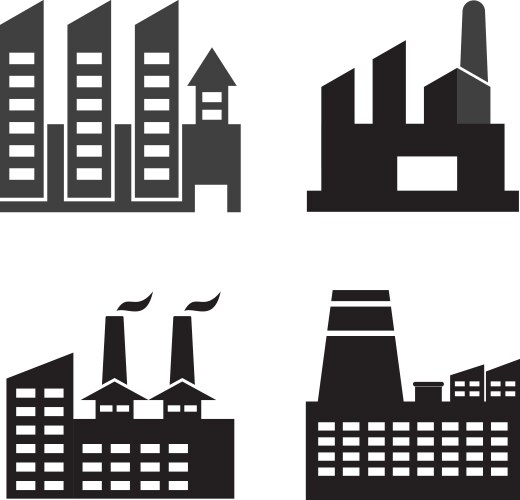 Factory building industrial Royalty Free Vector Image