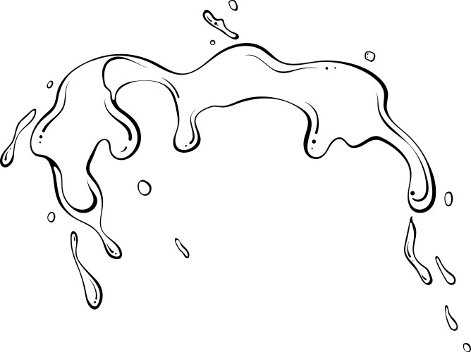 Liquid splash line art Royalty Free Vector Image