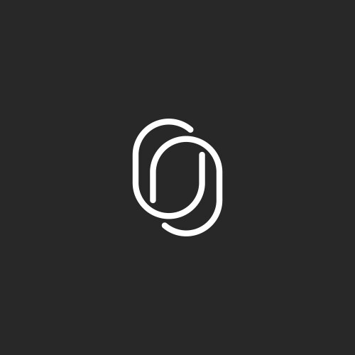 Two intersection letters oc logo monogram co Vector Image