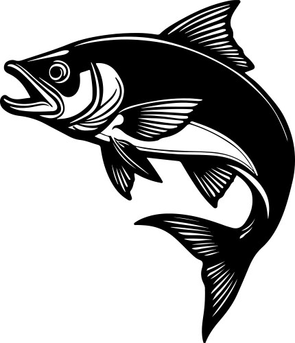 Simple fish silhouette trout Royalty Free Vector Image
