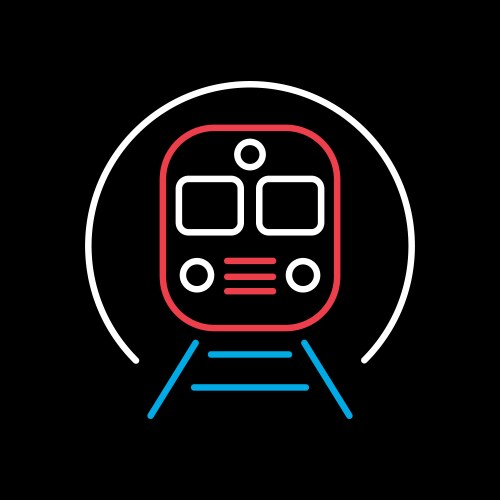 Subway underground metro train icon dark Vector Image