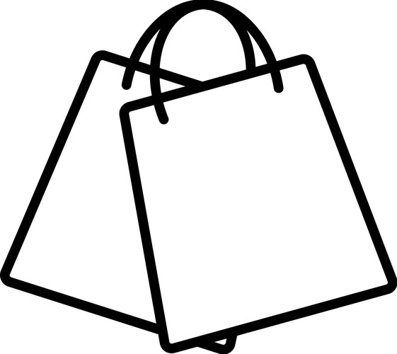 Shopping bag outline icon Royalty Free Vector Image