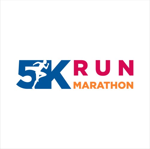 5k run logo design stock symbol Royalty Free Vector Image