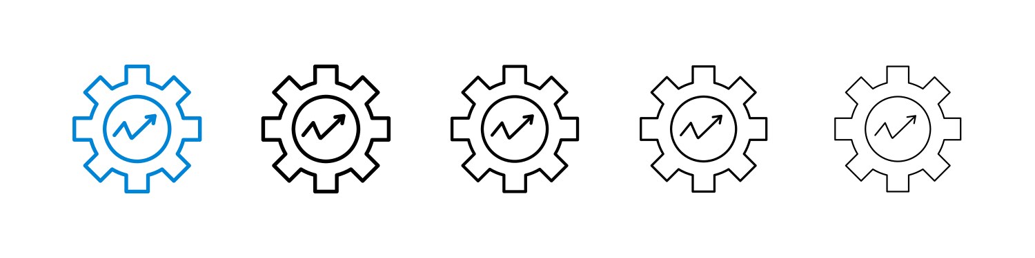 Kpi icon set on white background Royalty Free Vector Image
