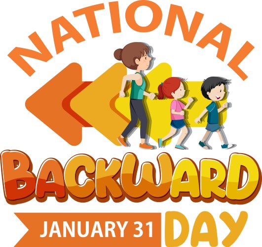 National backward day banner design Royalty Free Vector