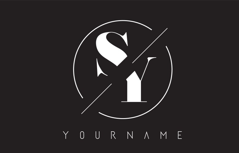 Sy golden letter logo with cutted and intersected Vector Image