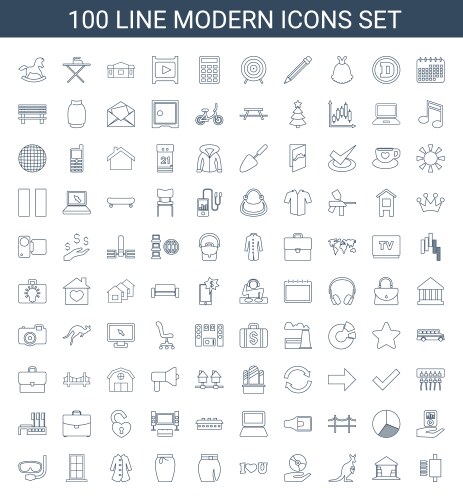 100 modern icons Royalty Free Vector Image - VectorStock