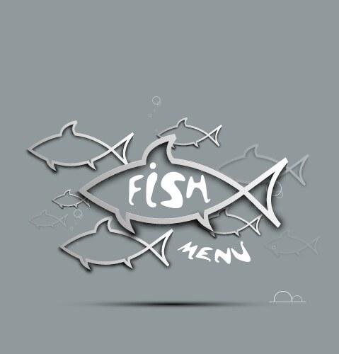 Abstract stylized scaled fish menu for restaurant Vector Image