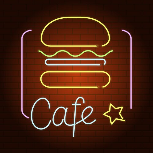 Fresh bar logo neon light icon realistic style Vector Image