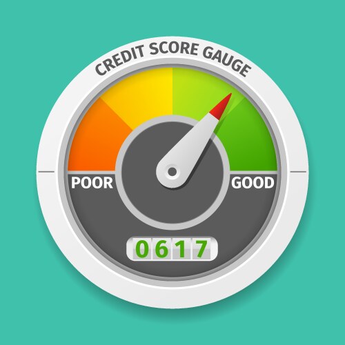 Credit score indicators and gauges set Royalty Free Vector