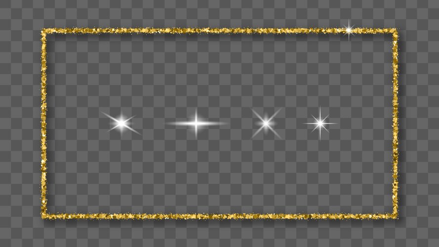 Gold glitter frame with bland shadows Royalty Free Vector