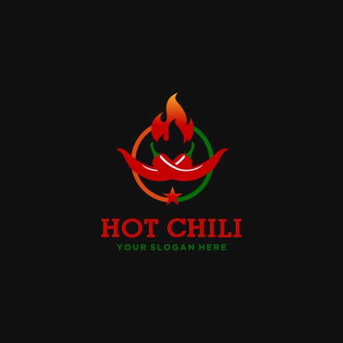 Red hot chilli logo design template Royalty Free Vector