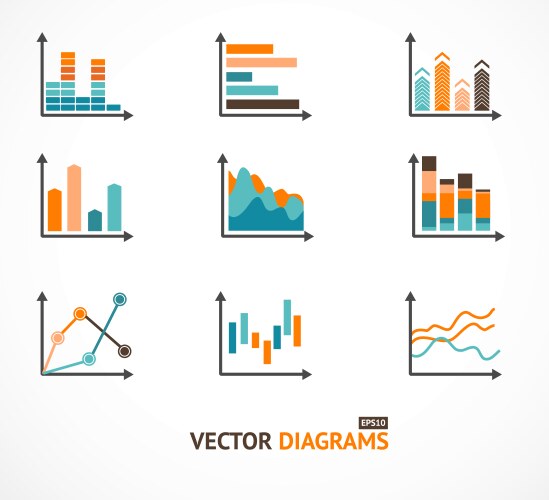 Big set chart graph scheme infographic Royalty Free Vector