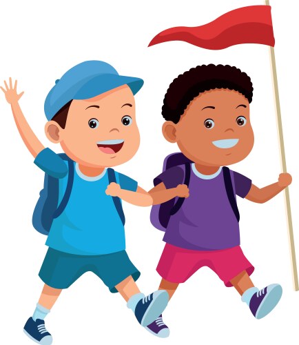 Kids and summer camp cartoons Royalty Free Vector Image