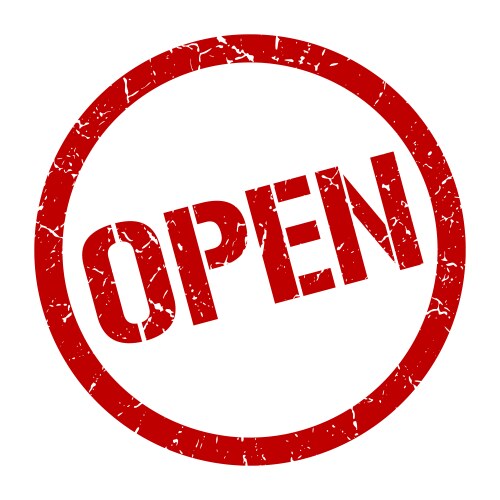 Open sunday stamp Royalty Free Vector Image - VectorStock