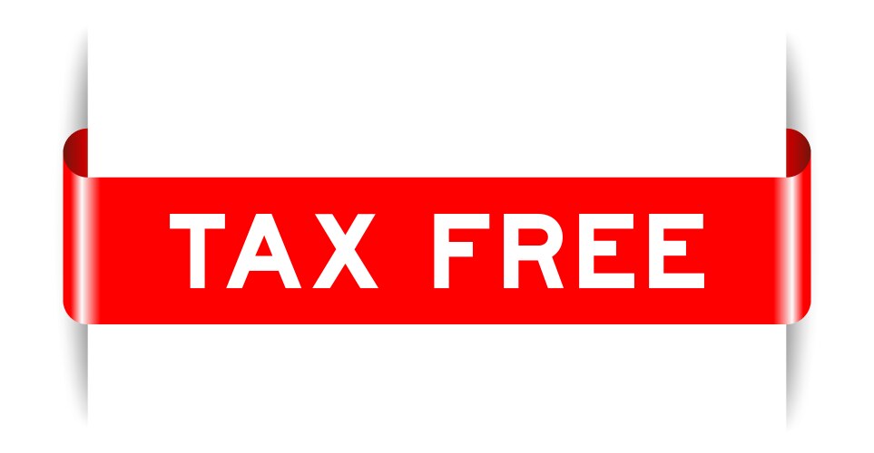 Red color inserted label with word tax exemption Vector Image