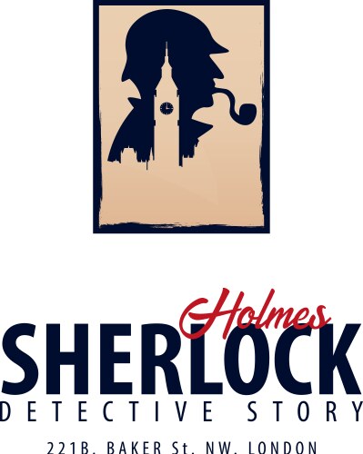 Sherlock holmes logo or emblem detective Vector Image