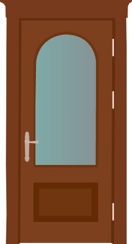 Wooden door open and close realistic interior Vector Image