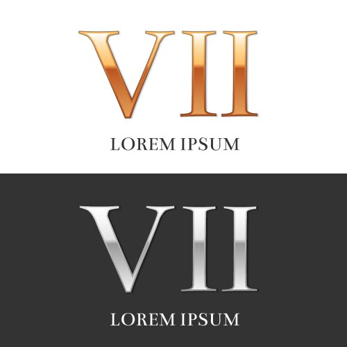 9 ix luxury gold and silver roman numerals sign Vector Image