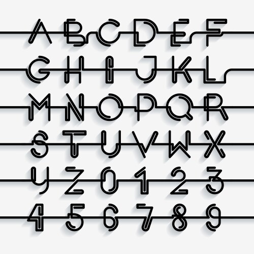 One Line Alphabet Vector Images (over 1,700)