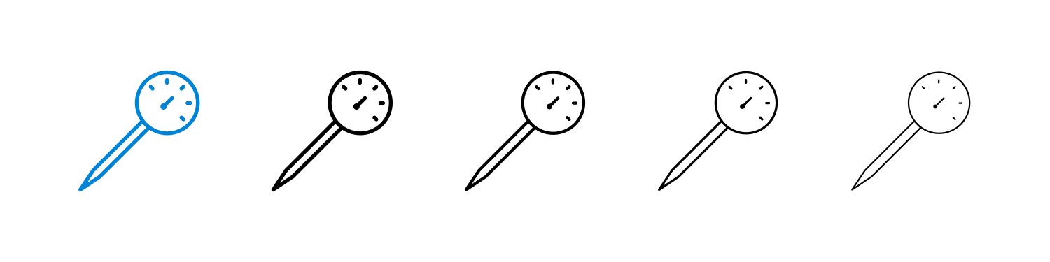 Kitchen thermometer icon set on white background Vector Image