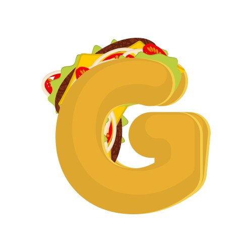 Letter d tacos mexican fast food font taco Vector Image