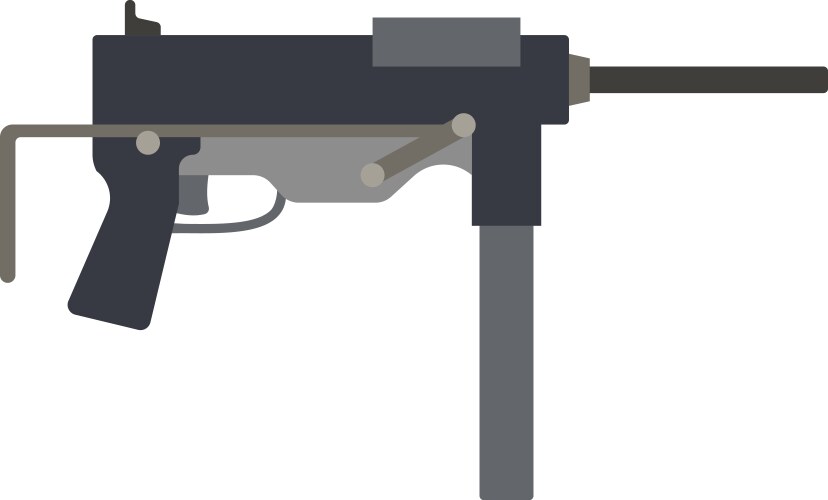 Machine gun automatic war weapon army firearm Vector Image