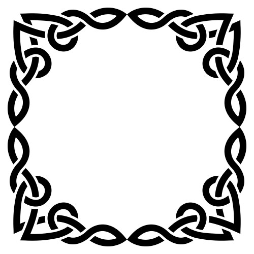 Irish celtic corners design set braided Royalty Free Vector