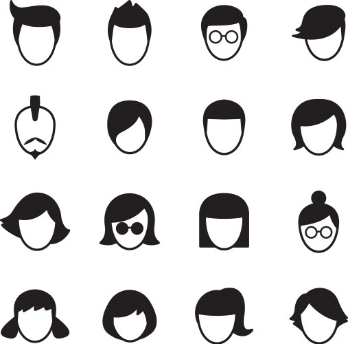 Woman hair style icon set Royalty Free Vector Image