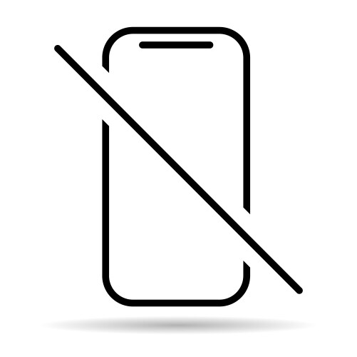 Mobile forbidden shadow icon no use phone sign Vector Image