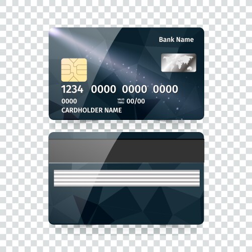 Realistic detailed credit card Royalty Free Vector Image