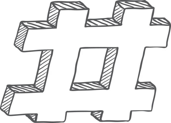 Hand drawn sketch - number four Royalty Free Vector Image